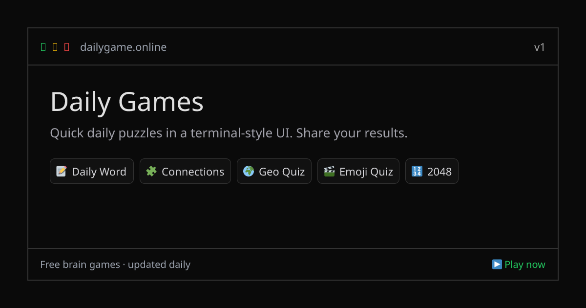 Daily Games - Free Daily Puzzle Games Online